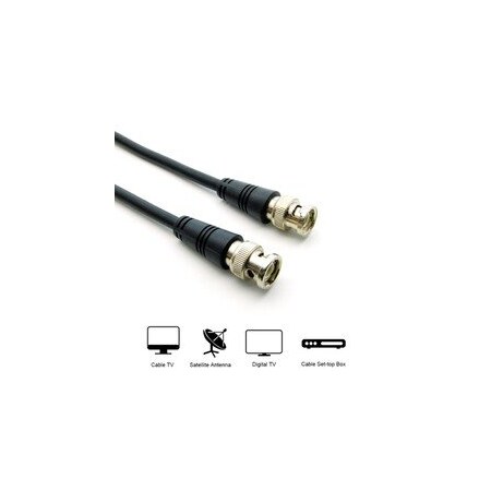 Swe-Tech 3C BNC RG6 Coaxial Cable, Black, BNC Male, UL rated, 6 foot FWT10X4-02106 | Zoro